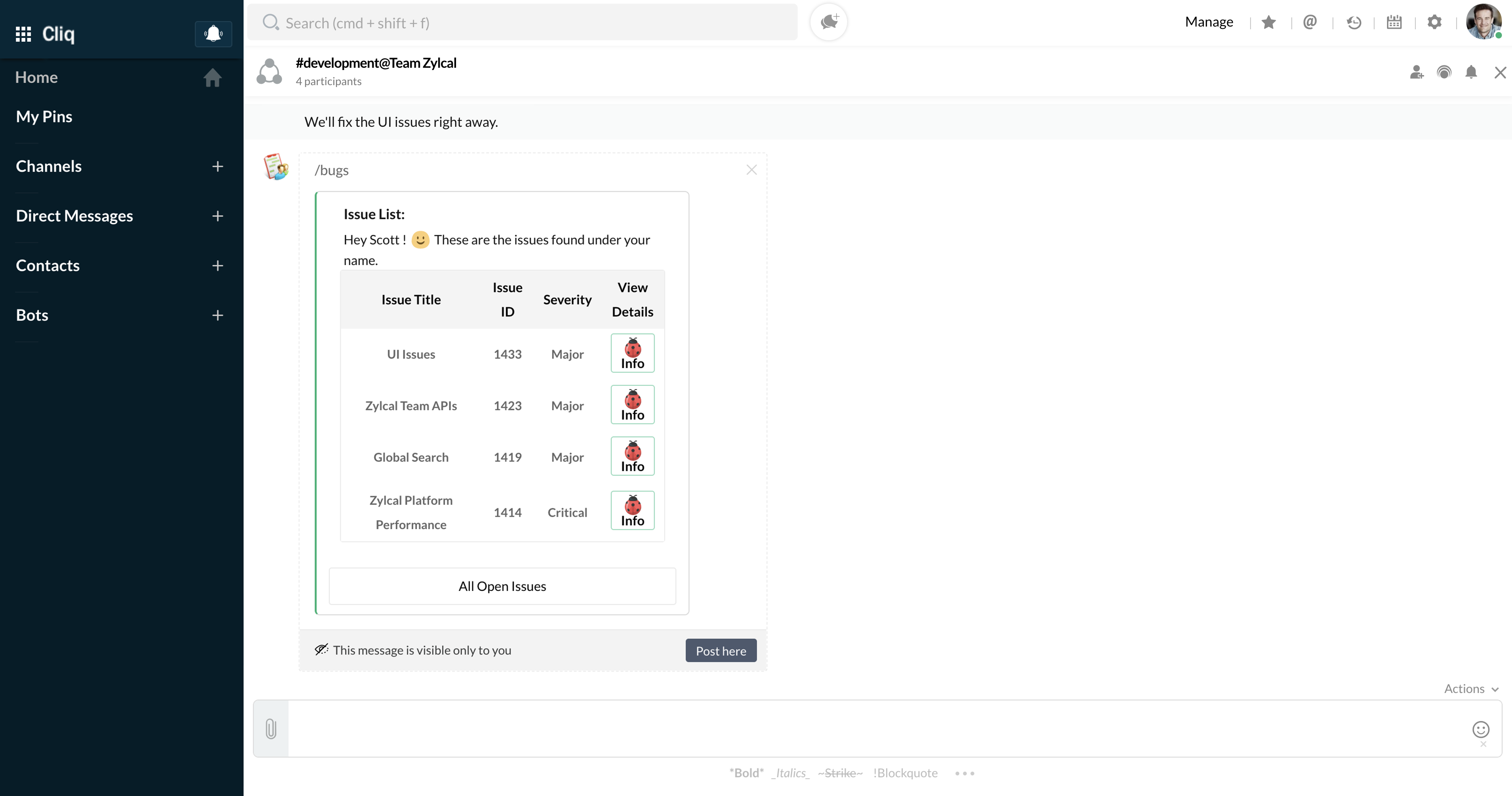 Button Function Workflow | Cliq