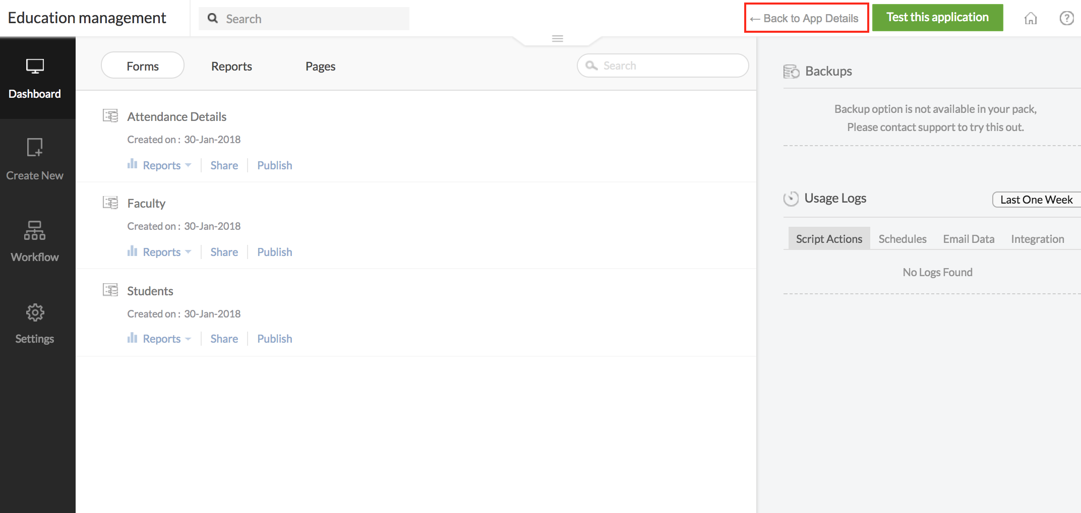 Build apps in developer zone | Zoho Creator Help