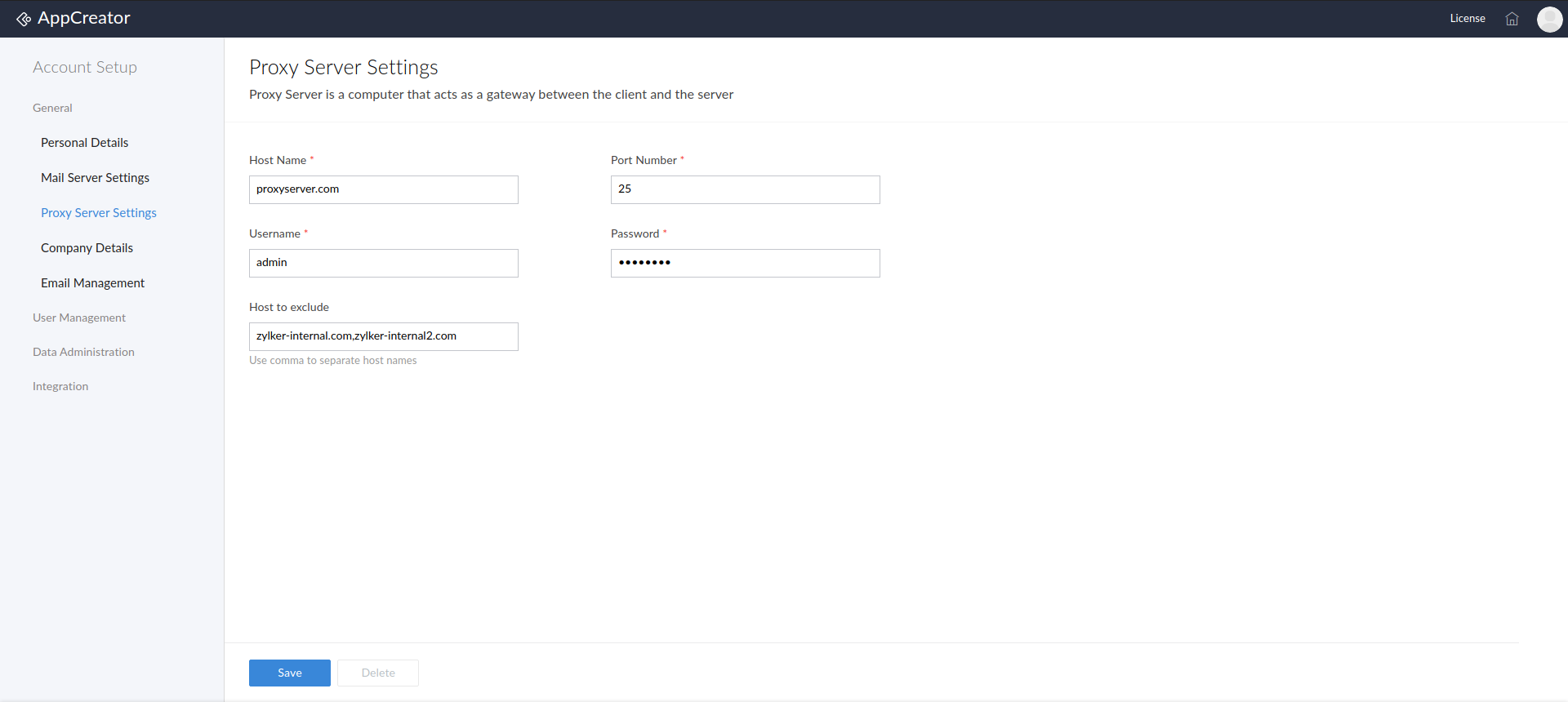 Proxy Server Settings | ManageEngine AppCreator Help Proxy Server Settings | ManageEngine AppCreator Help