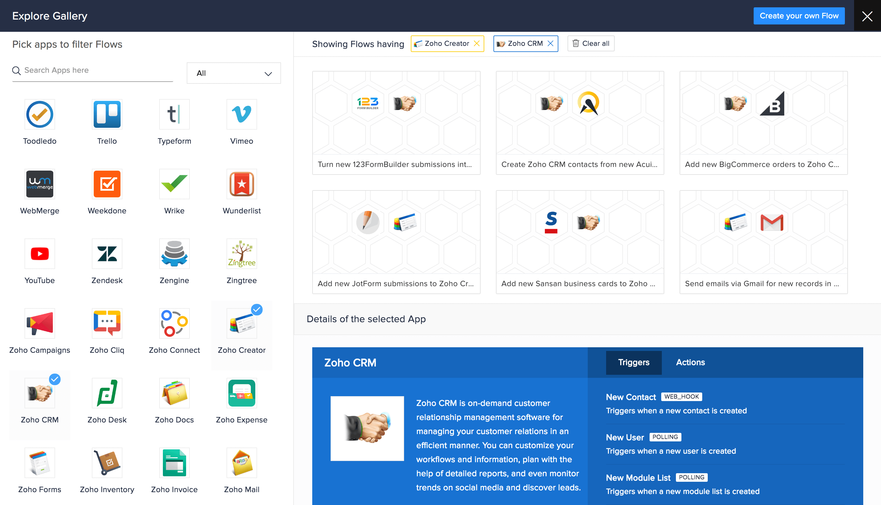 Zoho Flow Features to create integrated business workflows Zoho Flow Features to create integrated business workflows
