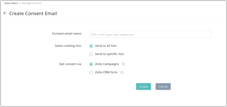 Create Consent Email - Online Help | Zoho Campaigns