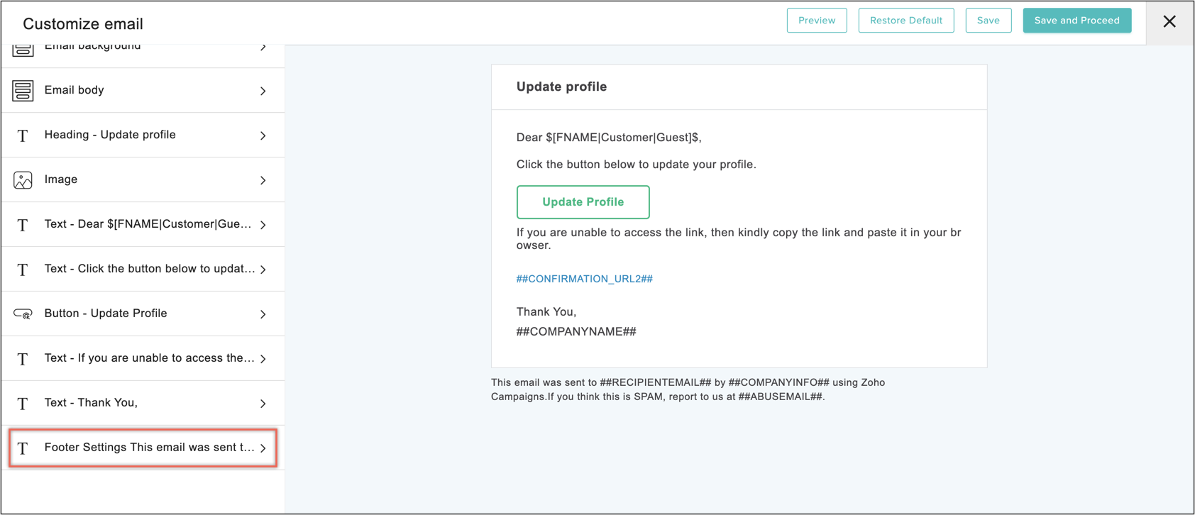 Email Customization - Online Help | Zoho Campaigns