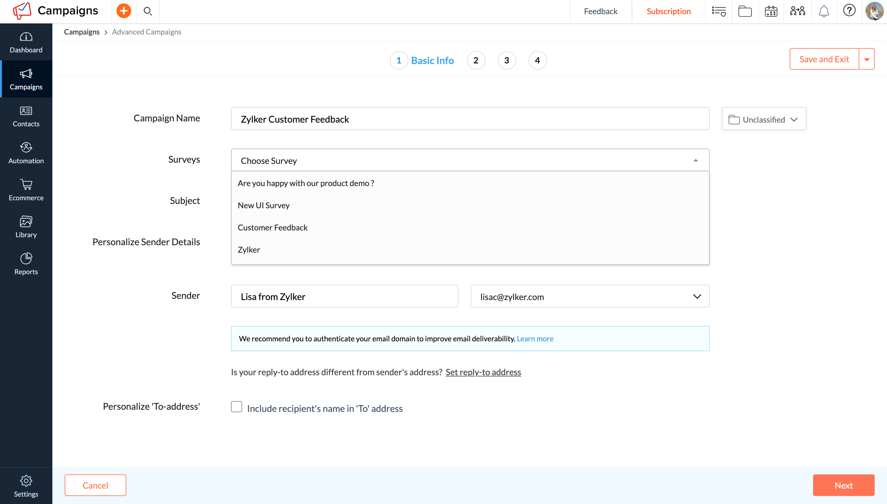 Survey Email Campaigns with Zoho Survey | Zoho Campaigns Survey Email Campaigns with Zoho Survey | Zoho Campaigns