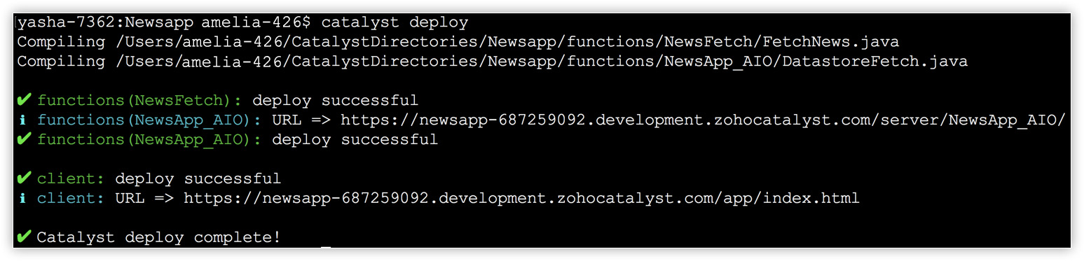 Deploy | Cron Tutorial - Zoho Catalyst