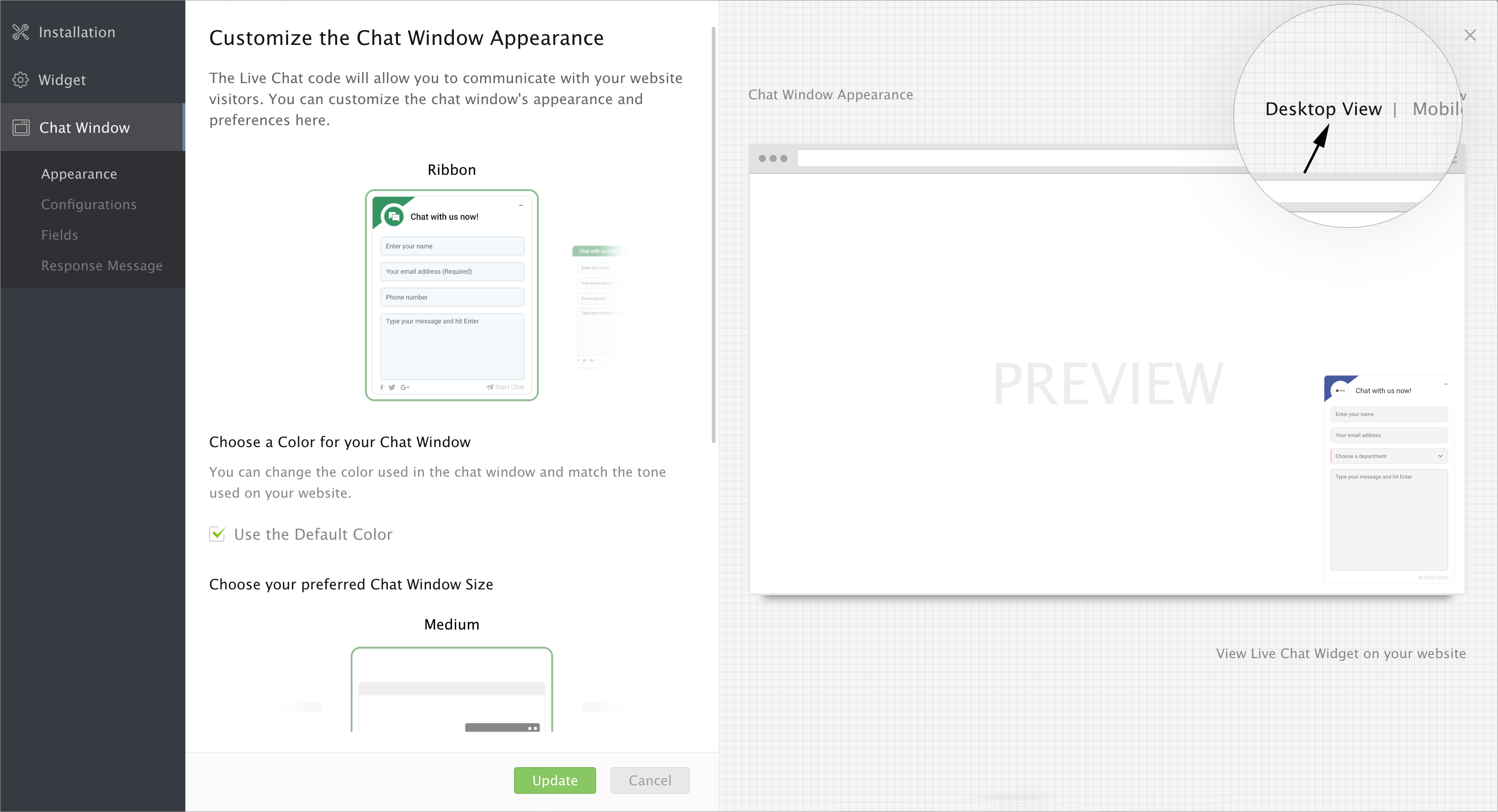 Live Chat Window- Zoho SalesIQ