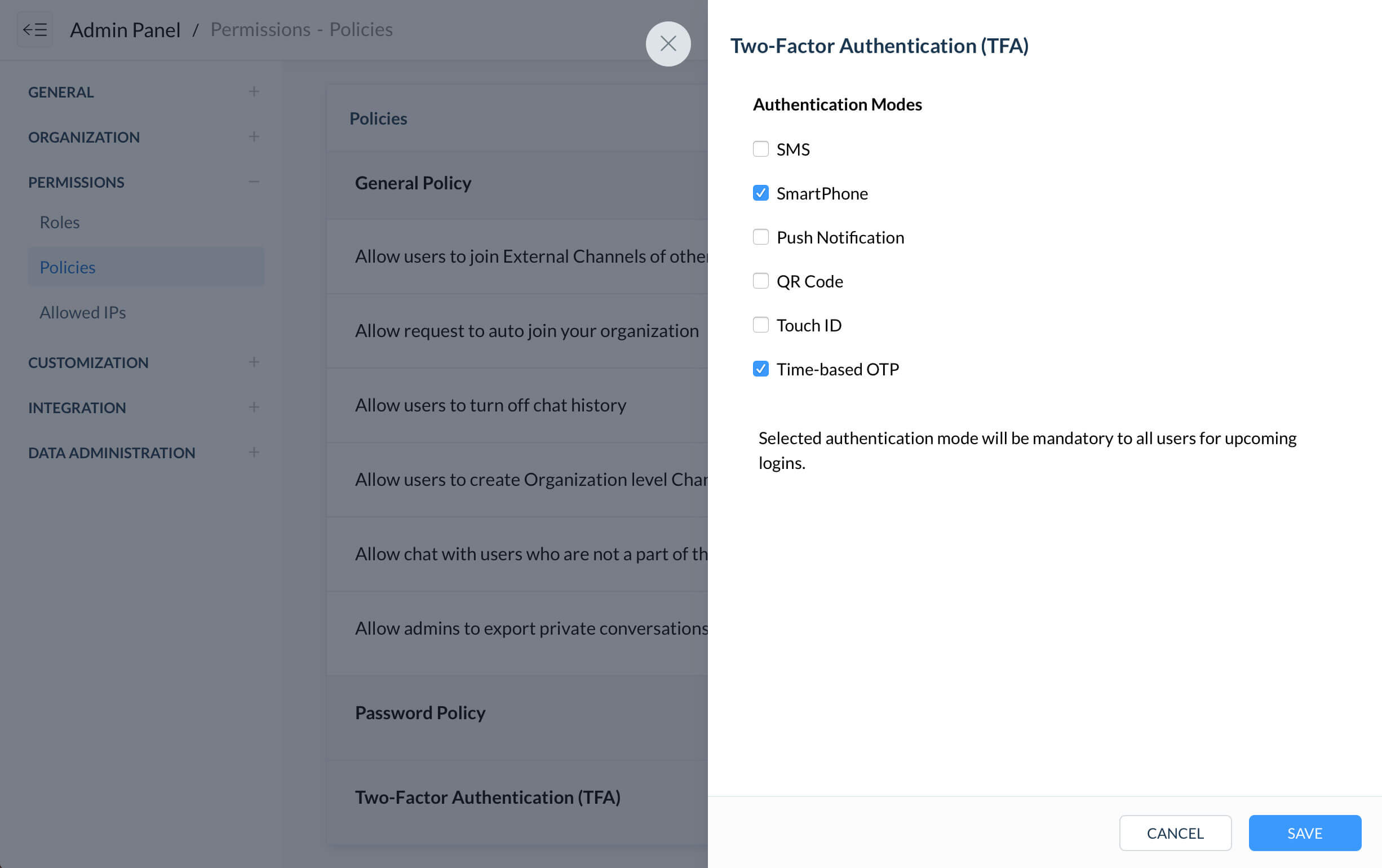 Enable or disable Two-Factor Authentication | Cliq Enable or disable Two-Factor Authentication | Cliq