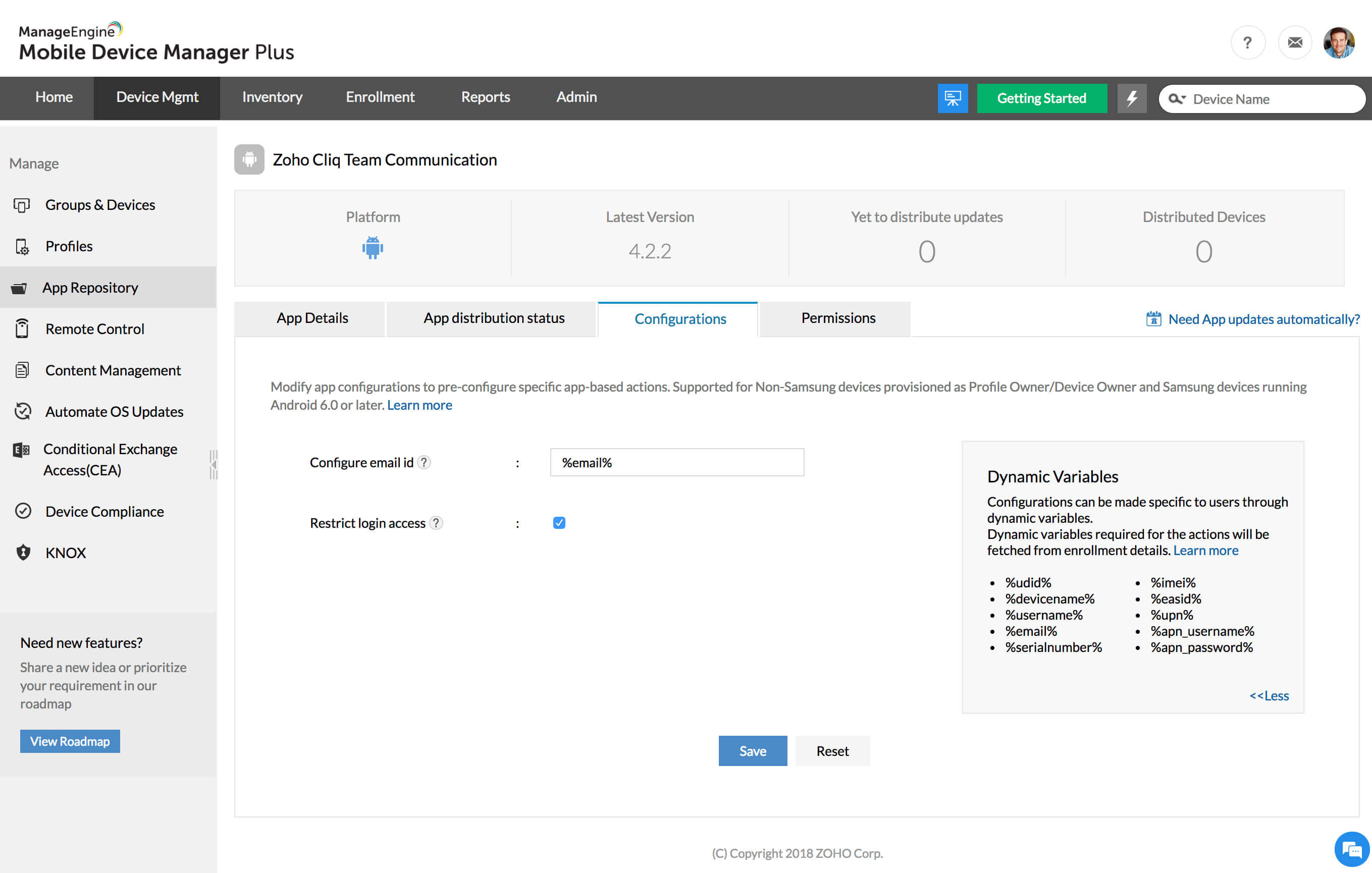 Manage Engine MDM Plus