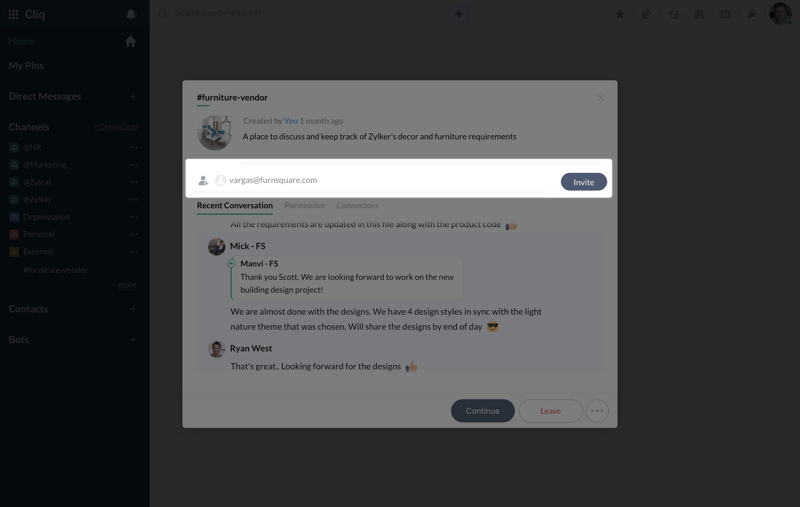 Invite external users in Channels | Cliq Invite external users in Channels | Cliq