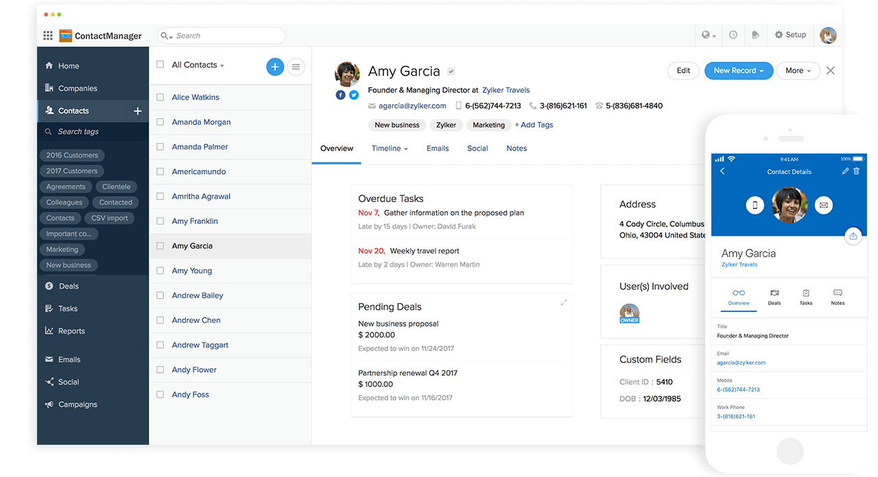 Online Contact Management Software - Zoho ContactManager Online Contact Management Software - Zoho ContactManager