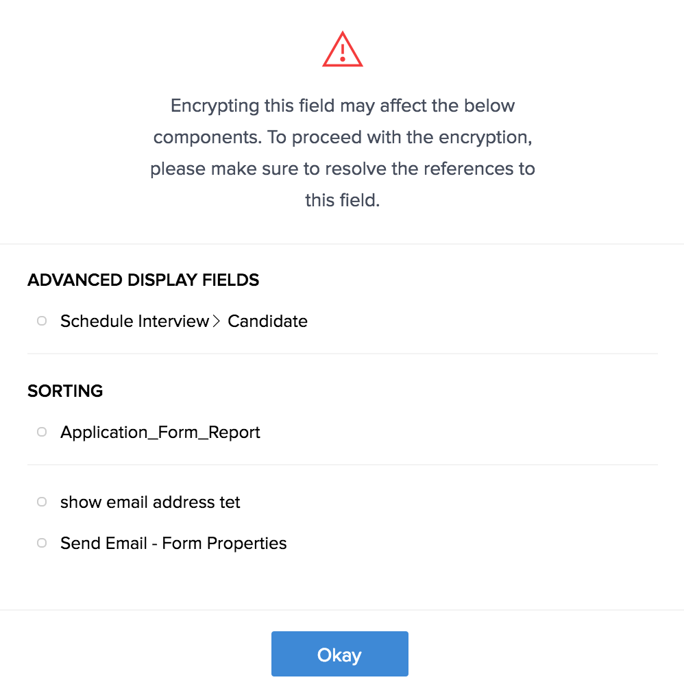 Manage Data Encryption for Fields | Zoho Creator Help