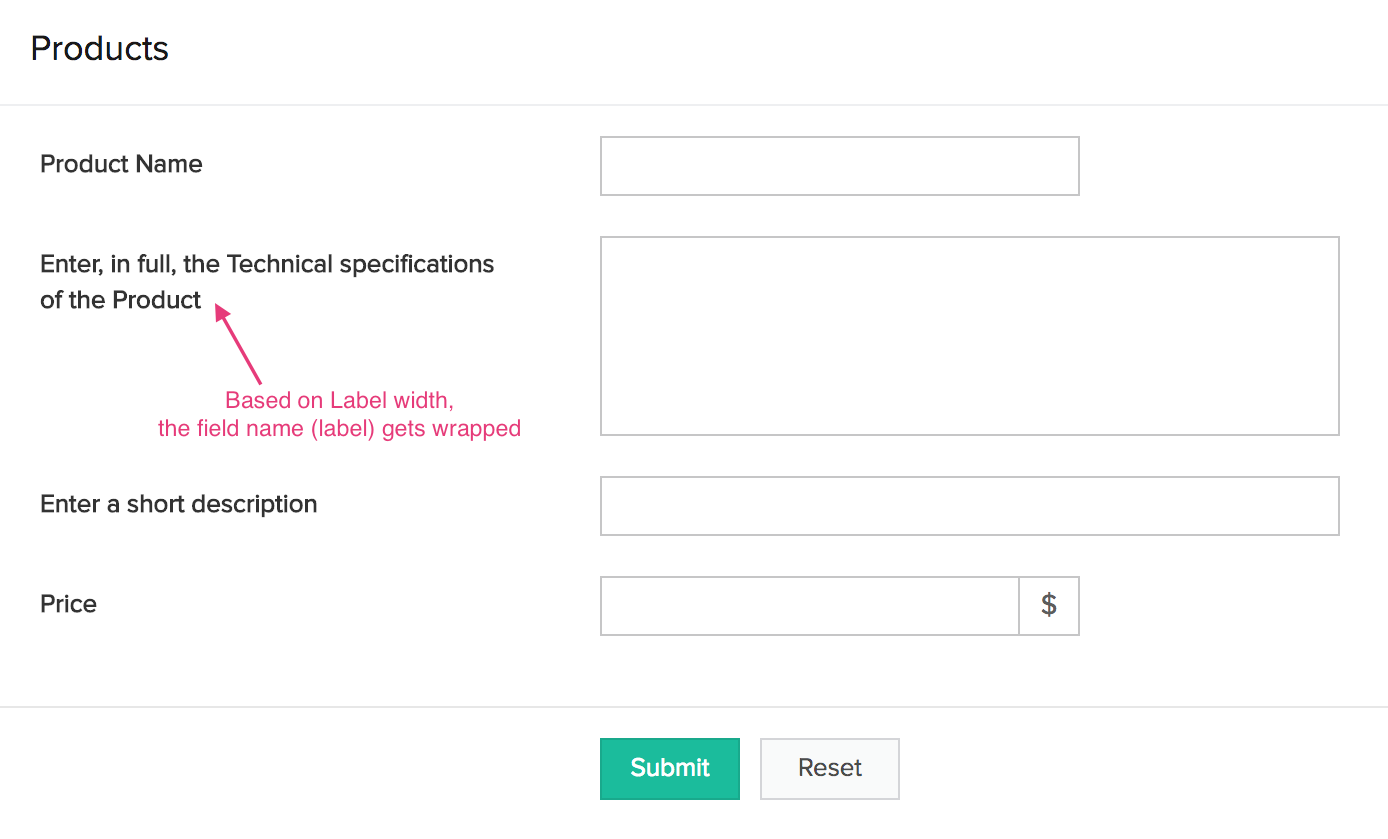 Understand Field Label Width for Forms | Zoho Creator Help Understand Field Label Width for Forms | Zoho Creator Help
