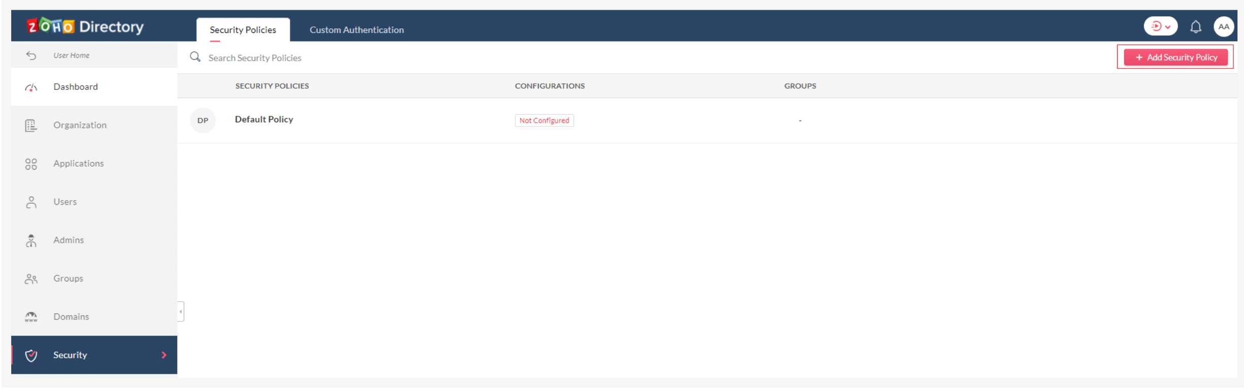 Add Security Policy | Governance | Zoho Creator help