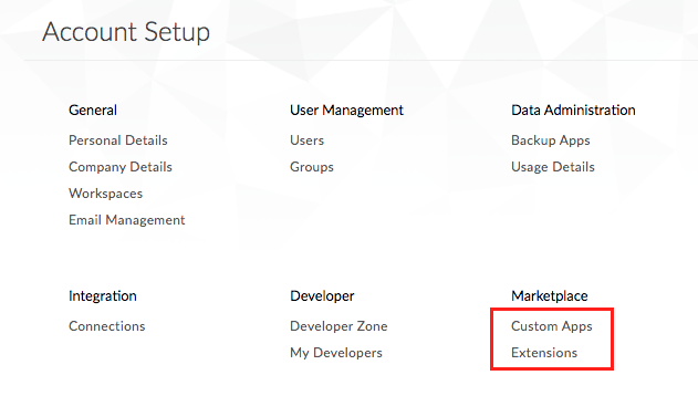 Install Custom Apps And Extensions Marketplace Zoho Creator Help