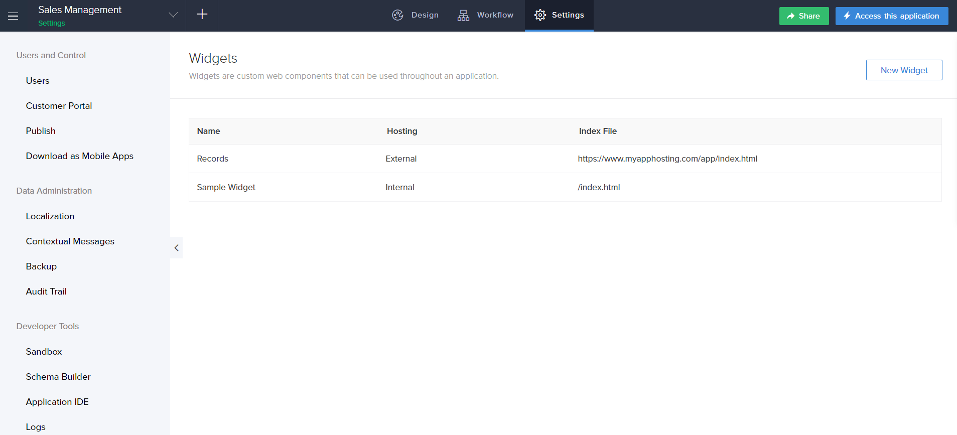 Sample widget | Zoho Creator Help