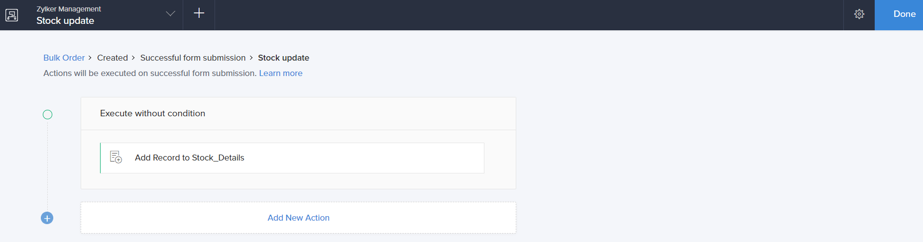 Configure add record action | Zoho Creator Help Configure add record action | Zoho Creator Help
