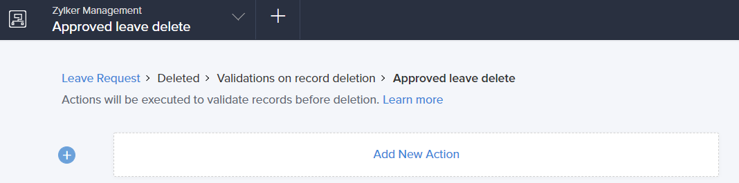 Configure validations on record deletion | Zoho Creator Help