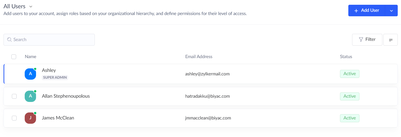 Navigate to the specific user and click the More button adjacent to ...
