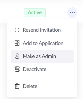 In the popup, click the Make as admin button.