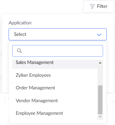 The Filter Users pane will appear from the left. Under the Application ...