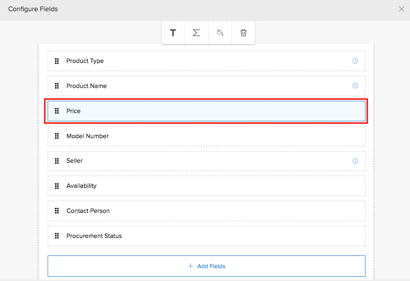 Set Aggregate Functions For Number Field Type Manageengine Appcreator Help 0033