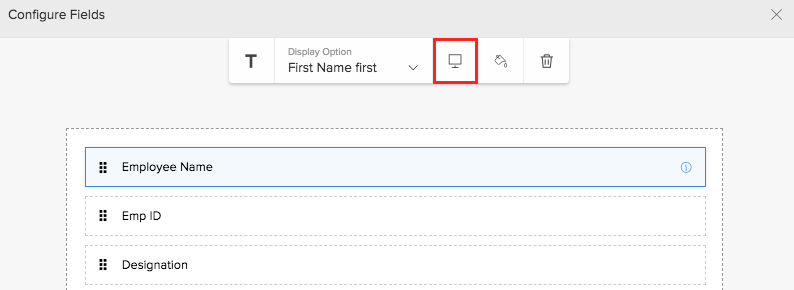Set Properties for Name Field| ManageEngine AppCreator Help
