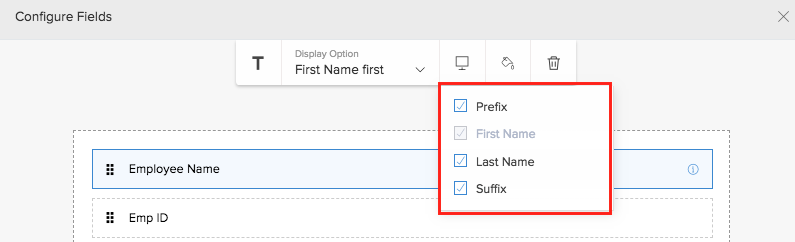 Set Properties for Name Field| ManageEngine AppCreator Help