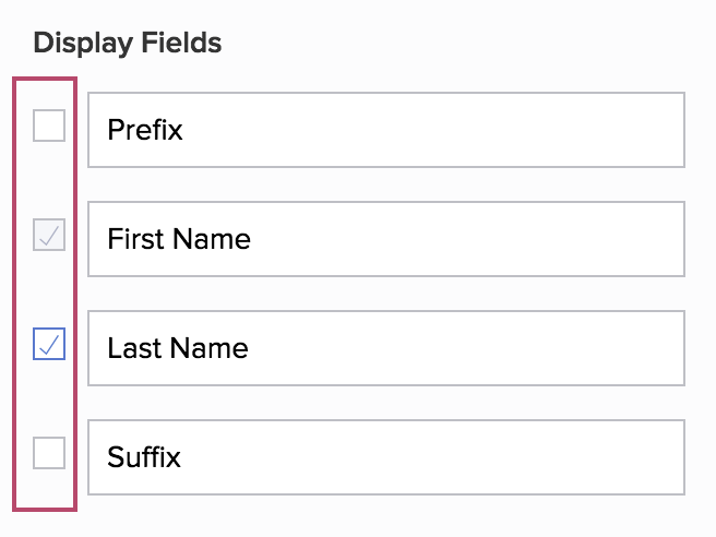 Manage Display Fields Of Name Field Manageengine Appcreator Help 8152