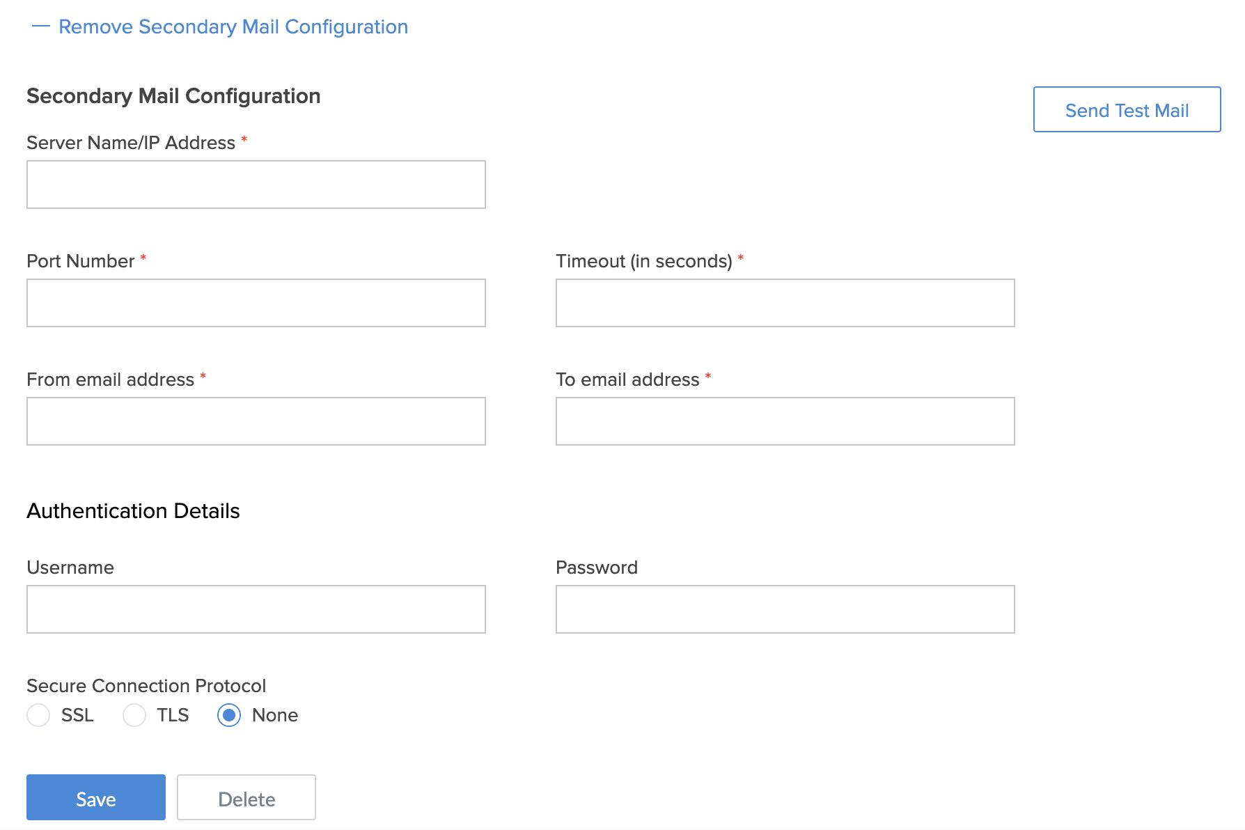 Mail server configuration | ManageEngine AppCreator Help