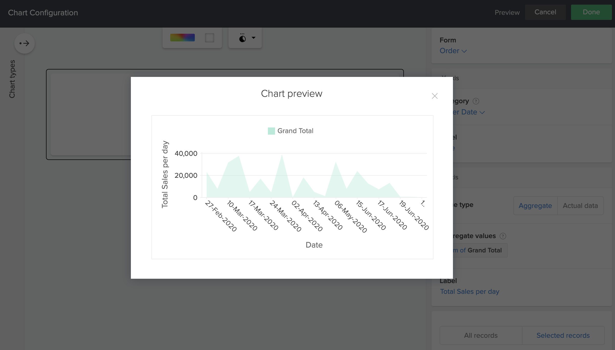 Configure Area Chart | Zoho Creator Help