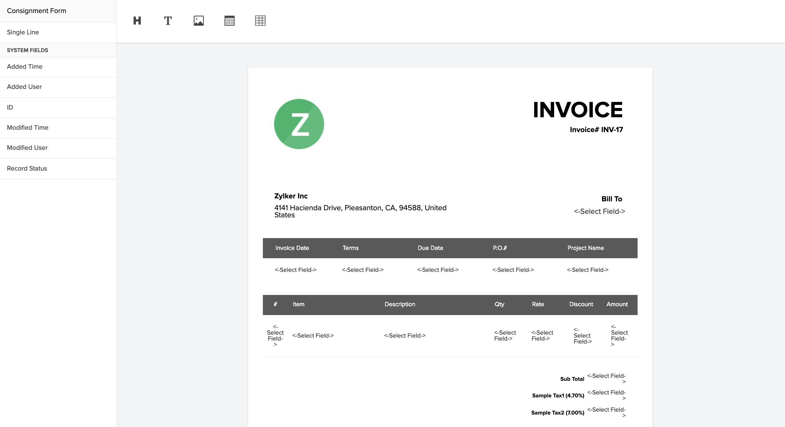 Create Record Template | Zoho Creator Help Create Record Template | Zoho Creator Help