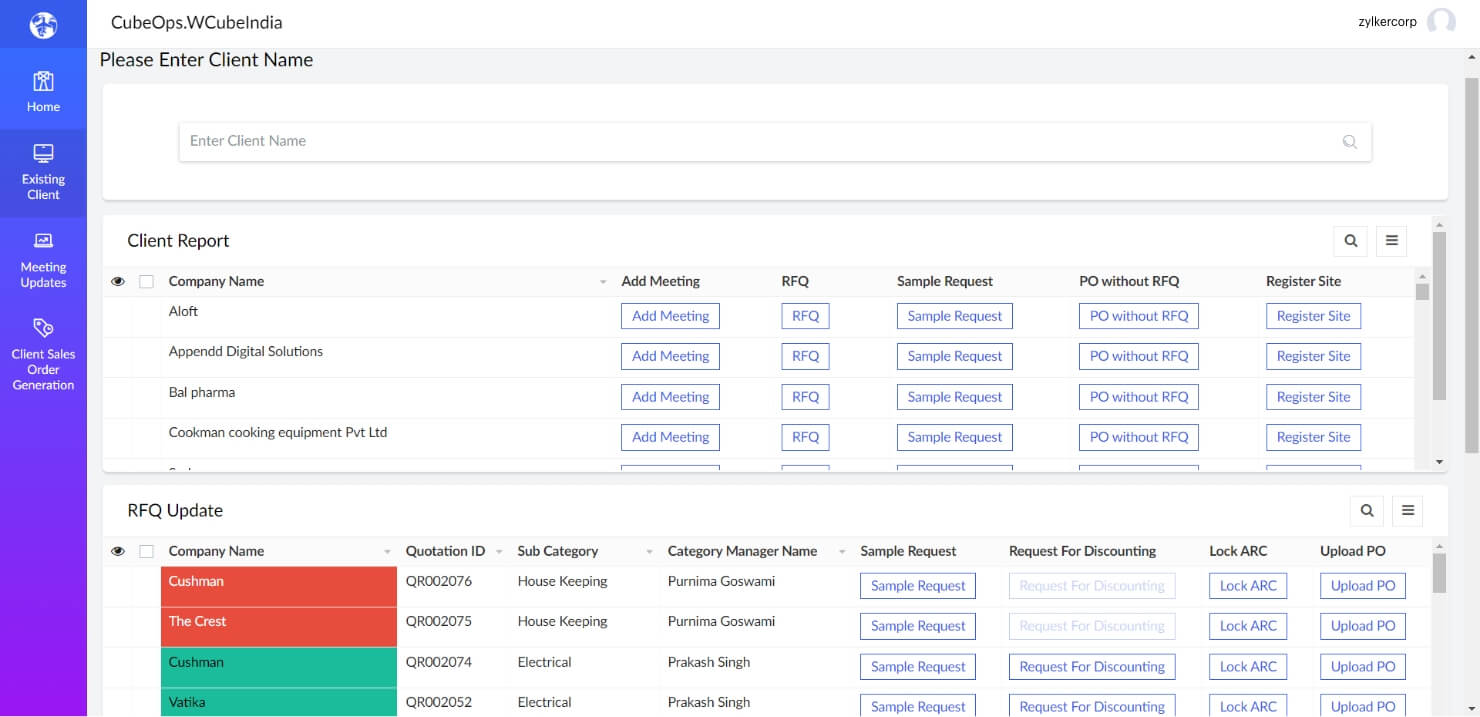 WCube India's custom Agile BPM software | Zoho Creator