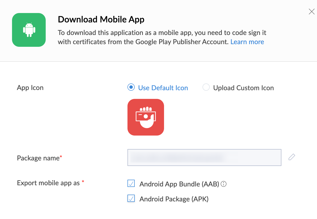 Code Sign Android App for Users | Zoho Creator Help
