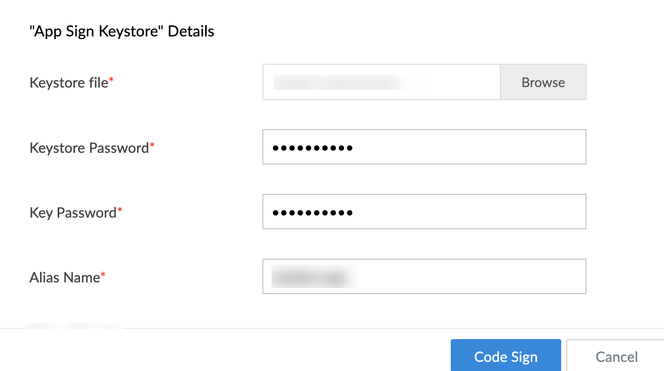 Code Sign Android App for Customers | Zoho Creator Help