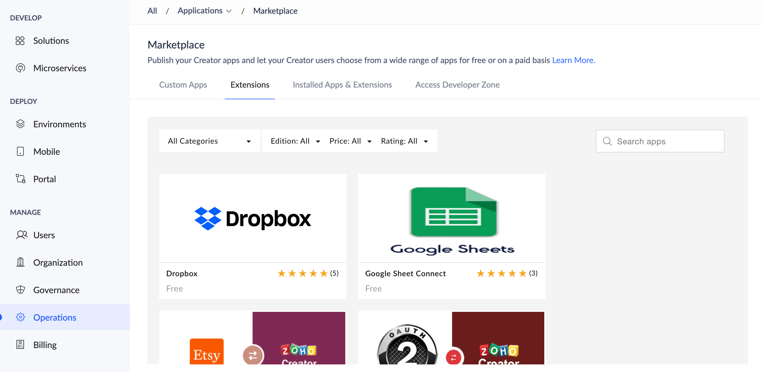 Understand Extensions | Zoho Creator Help