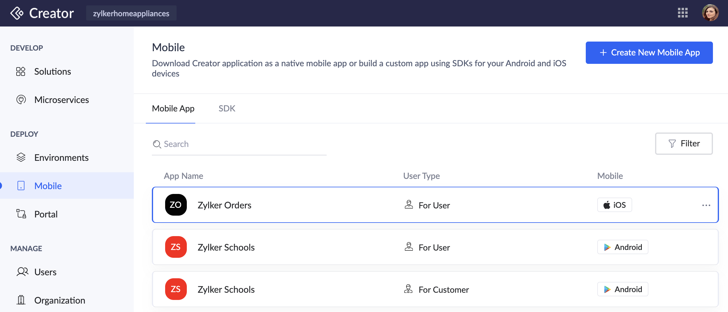 Click the Download IPA button on the top-right corner of the pane.