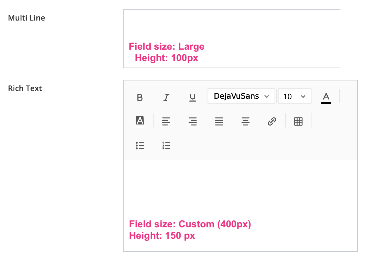 Understand Setting the Height of Form Fields | HelpManageEngine AppCreator
