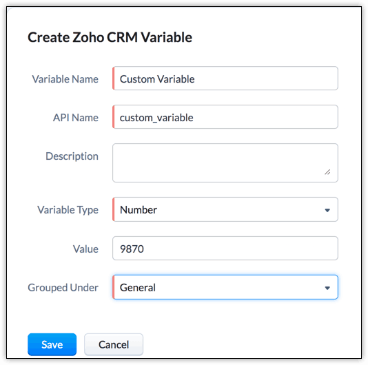 CRM Variables | Online Help - Zoho CRM