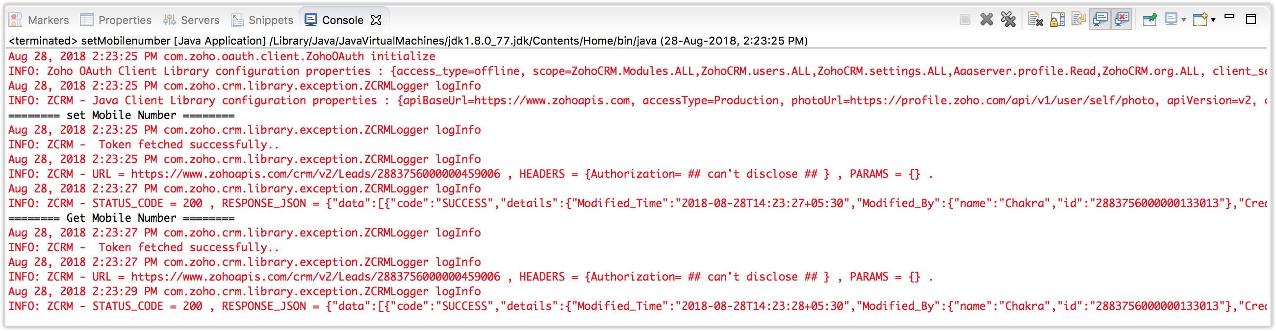 Creación de aplicaciones Java - SDK de Java | Ayuda en línea - Zoho CRM