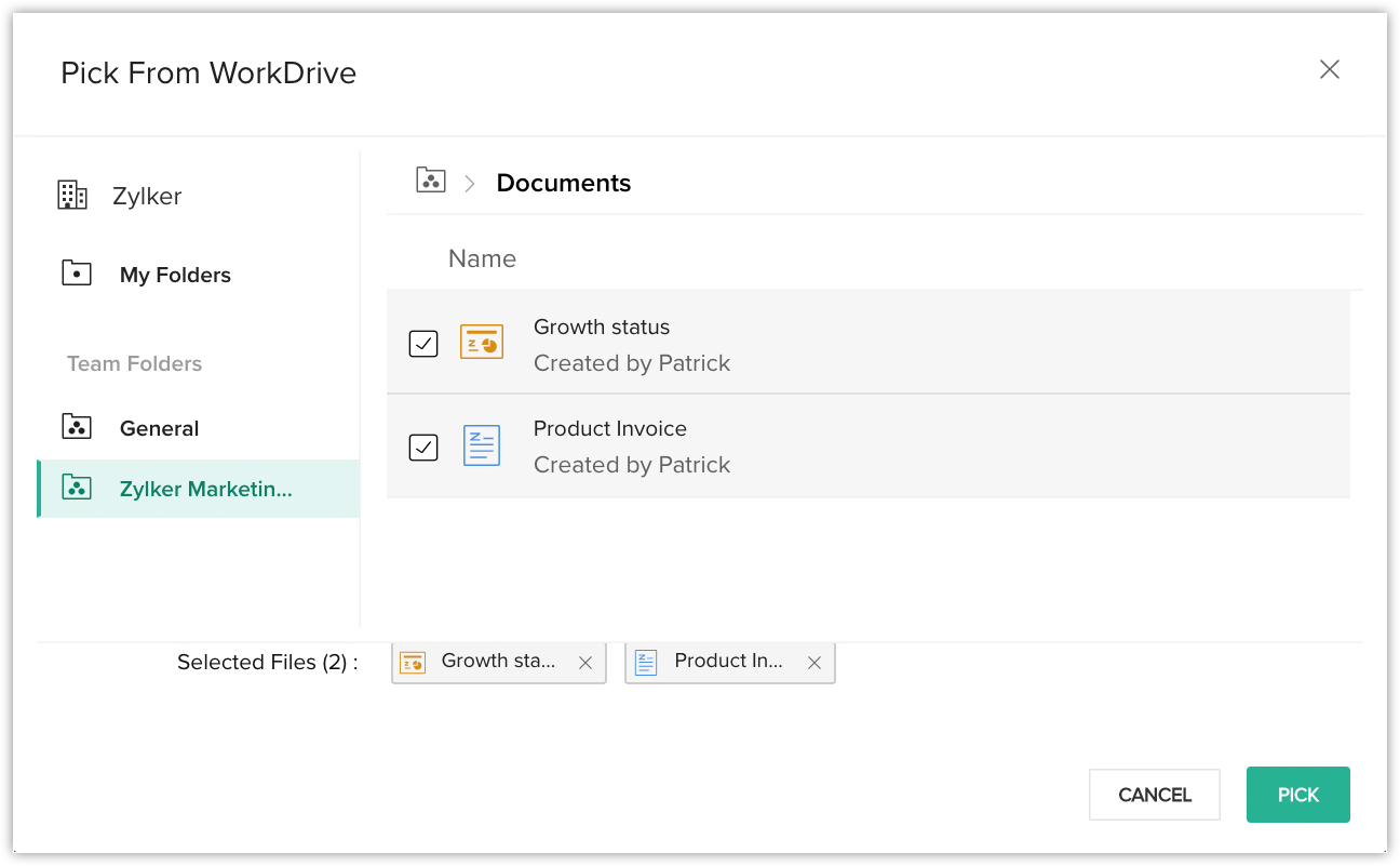 WorkDrive Integration | Online Help Zoho CRM WorkDrive Integration | Online Help Zoho CRM