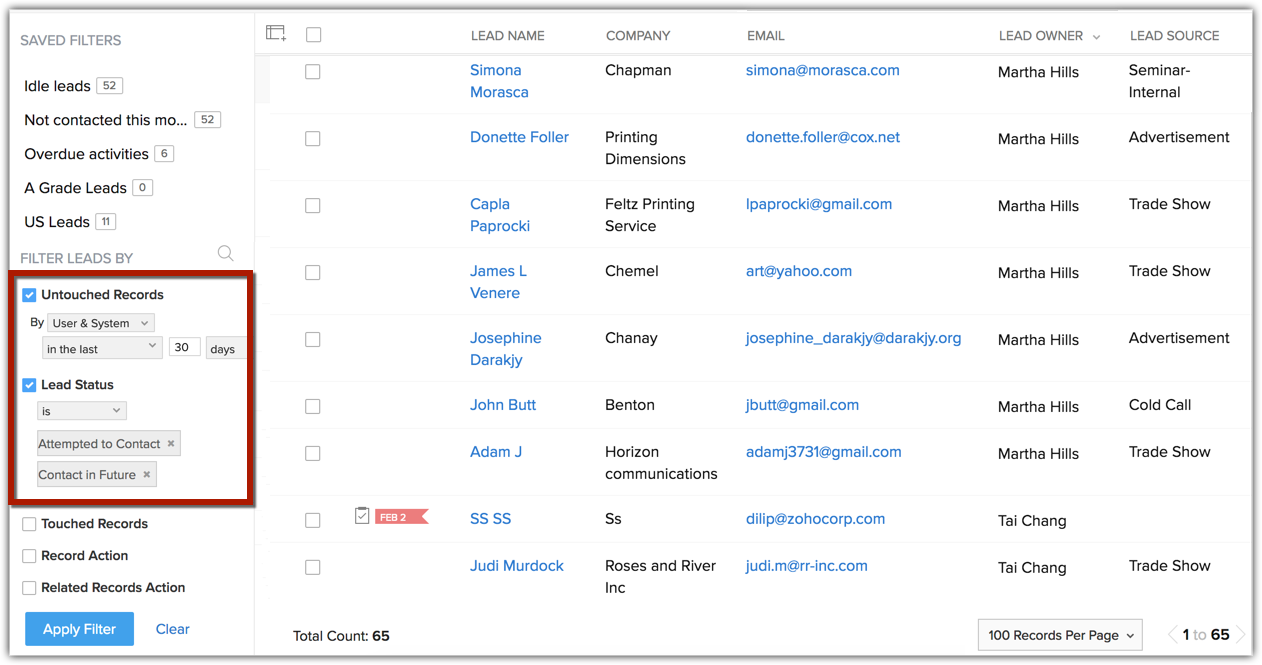 Time-tracking Filters | Tips - Zoho CRM