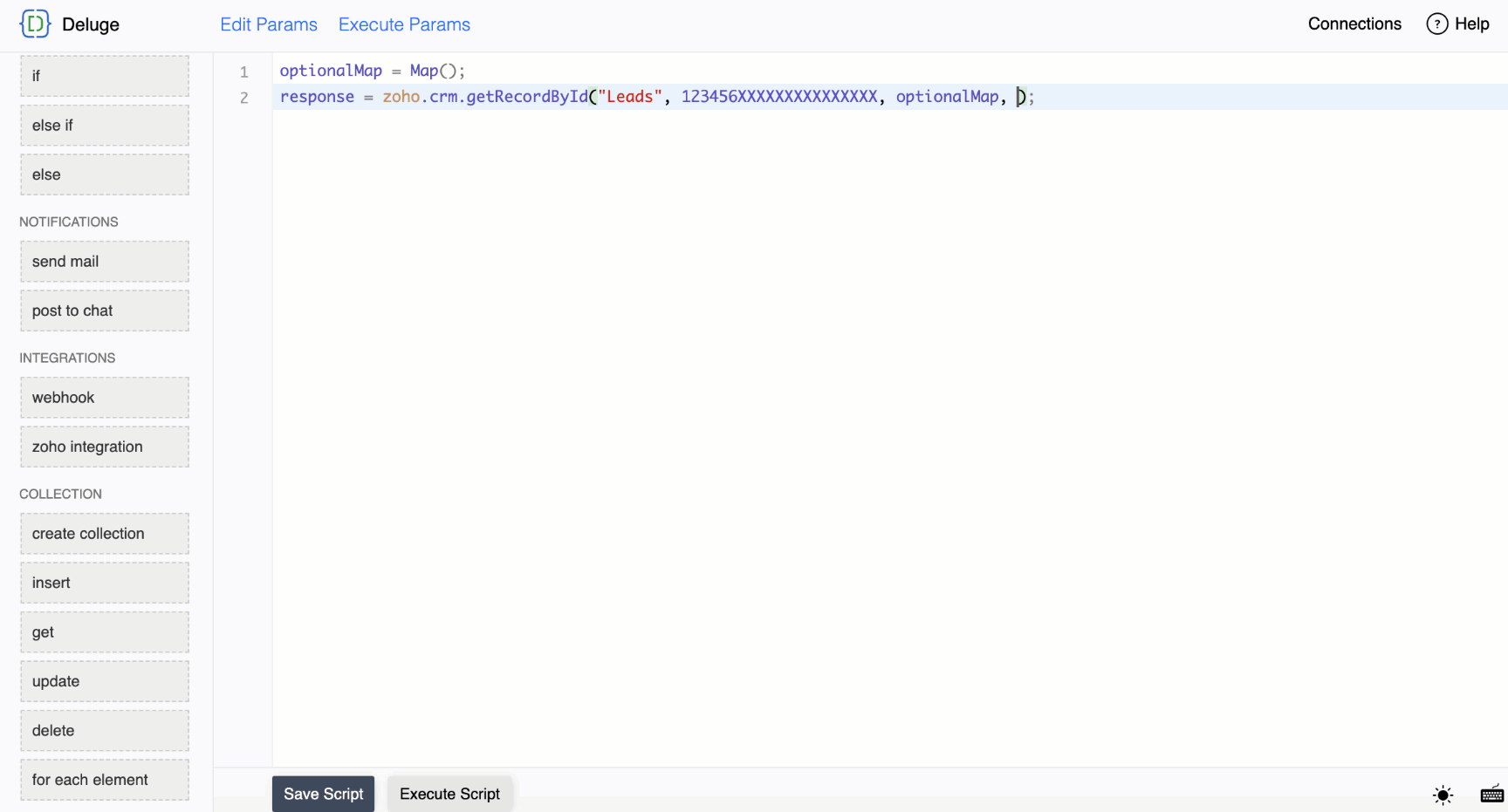 Deluge Editor | Help - Zoho Deluge