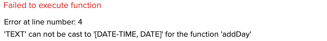 Error Messages | Help - Zoho Deluge