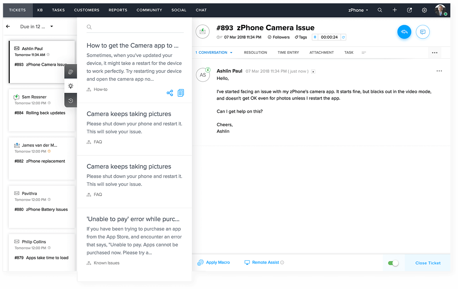 Ticket Management Software with AI Assistance | Zoho Desk