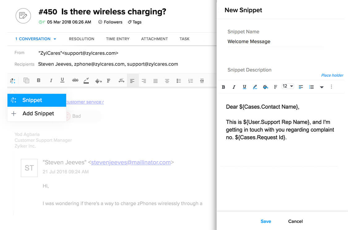 Email Ticketing System from Zoho Desk