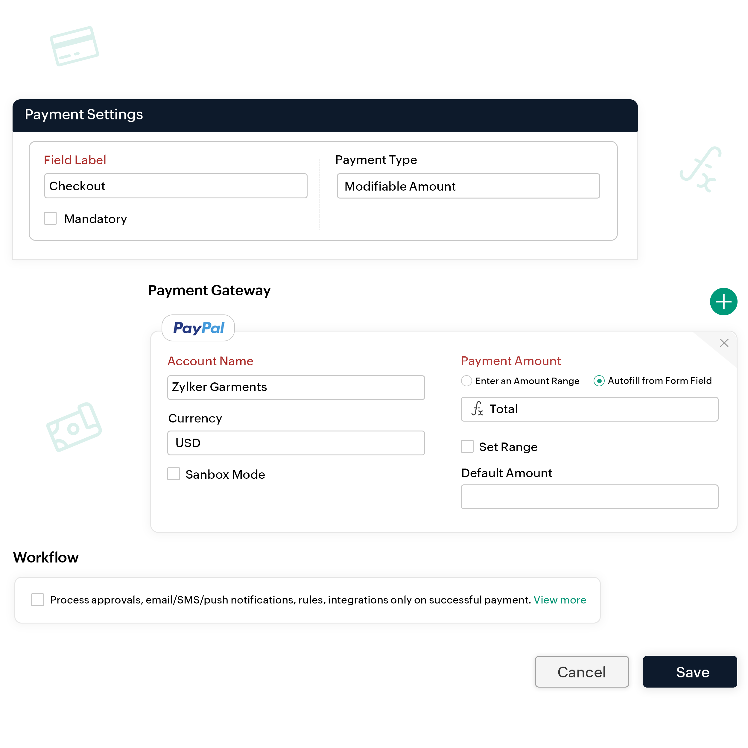 Collect Payments Zoho Forms