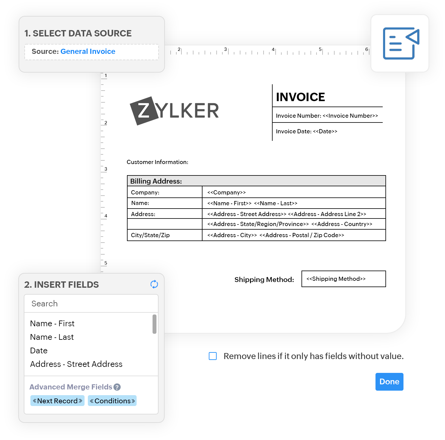 Document Merge Zoho Forms