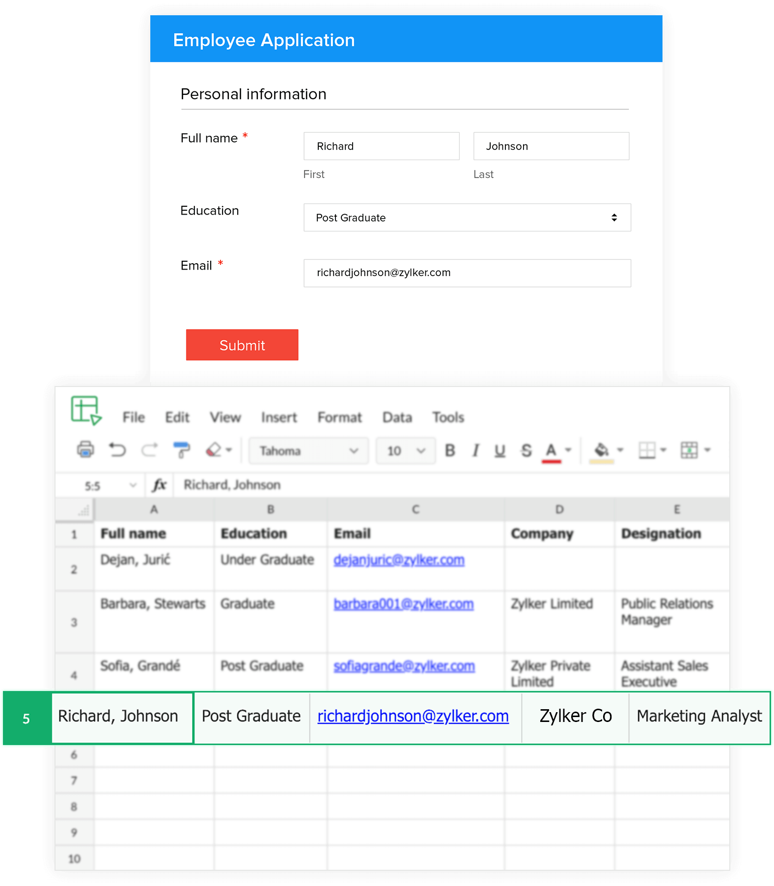 Push form entries to Zoho Sheet | Integrate Zoho Forms with Zoho Sheet ... Push form entries to Zoho Sheet | Integrate Zoho Forms with Zoho Sheet ...