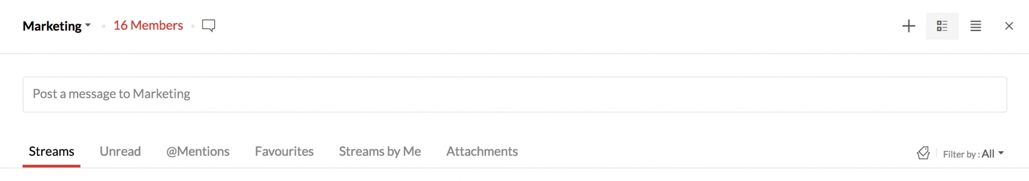 グループでの交流 - ストリーム｜Zoho Mail