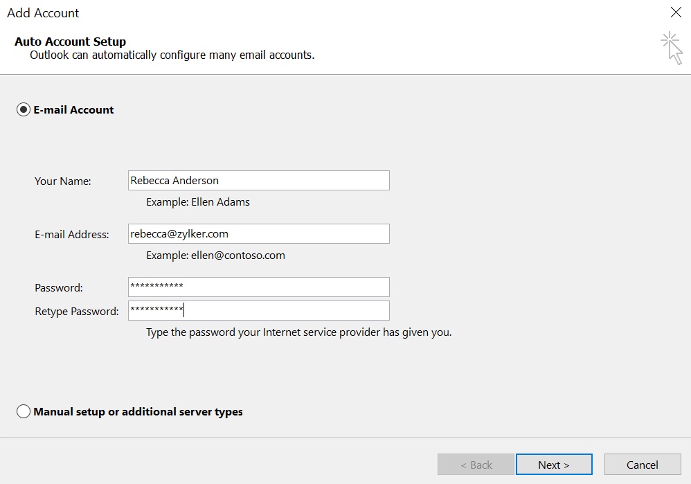 IMAP and ActiveSync Configuration for Outlook using Autodiscovery - Zoho Mail