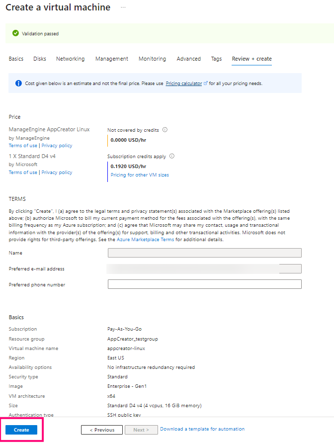 Installing On Azure Manageengine Appcreator Help